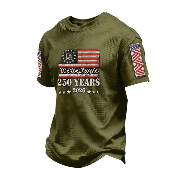 Bysome Independence Day Men Tops 4Th Of July Summer Letter Flap Print ...