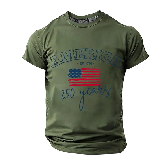 Bysome Independence Day Men Tops 4Th Of July Summer Usa Letter Flap ...