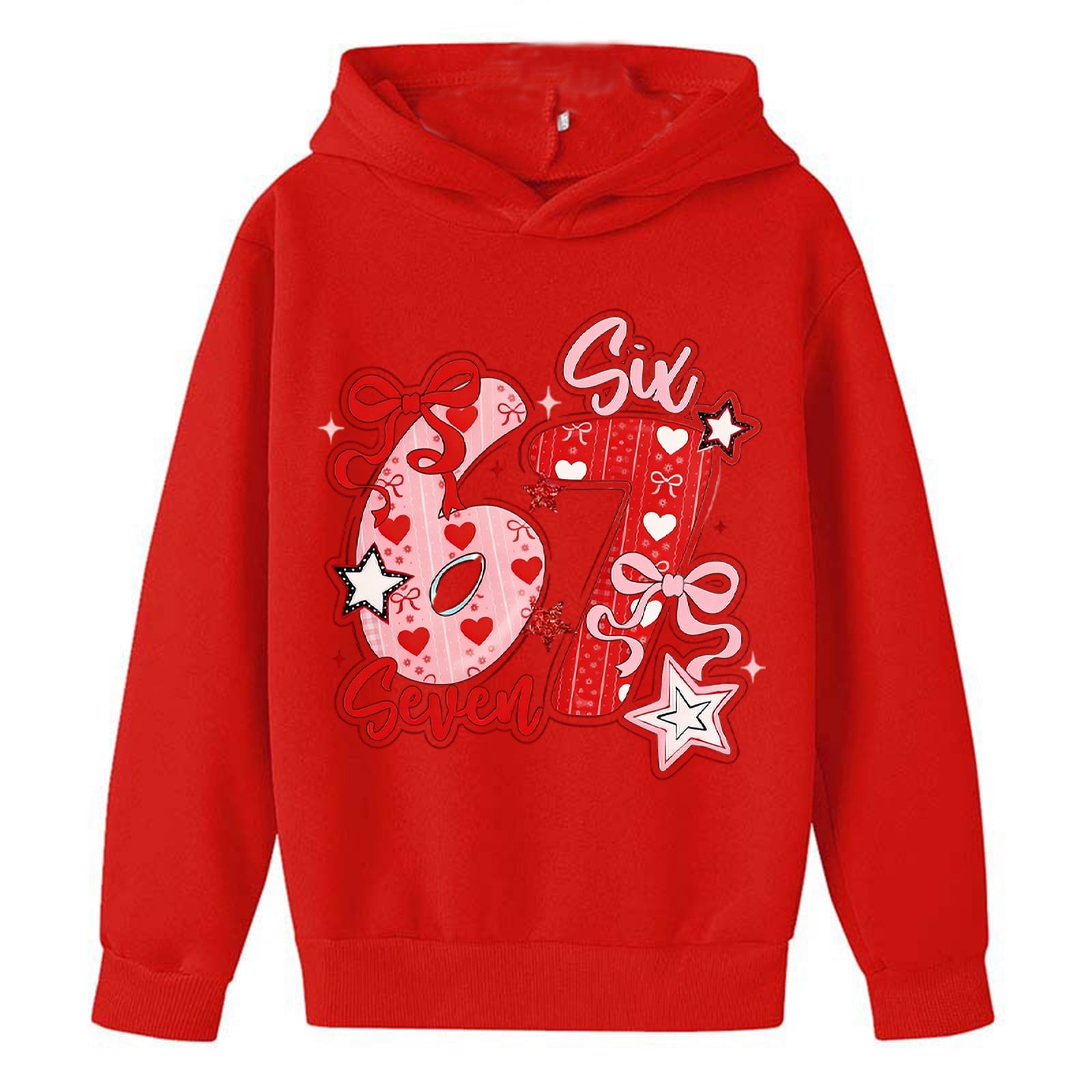 Bysome Little Girls Hoodies Child Fall Hooded Long Sleeve Number Print ...
