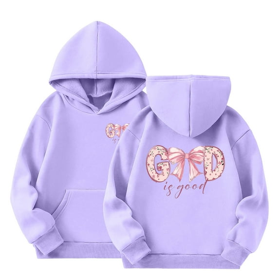 Bysome Little Girls Hoodies Child Playful Hooded Long Sleeve Letter ...