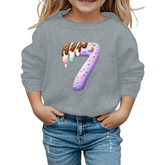 Bysome Little Girls Sweatshirts Child Winter Crew Neck Long Sleeve ...
