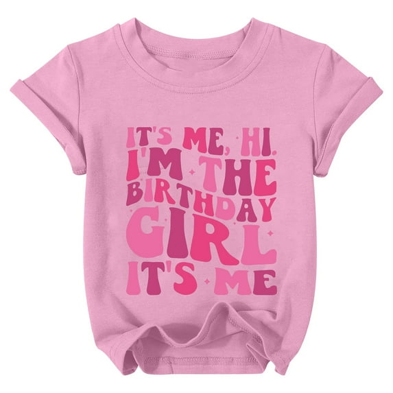 Bysome Little Girls Tops For Child Crew Neck Short Sleeve Comfortable T ...