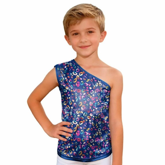 Bysome Mardi Gras Toddler Girl Tops Glitter Leopard Print Sleeveless ...
