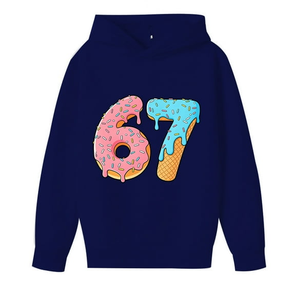 Bysome Teen Big Girls Hoodies Long Sleeve Number Print Stretch Hooded ...