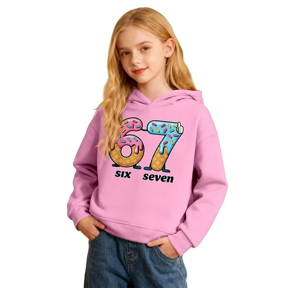 Bysome Teen Big Girls Hoodies Long Sleeve Number Print Winter Hooded ...