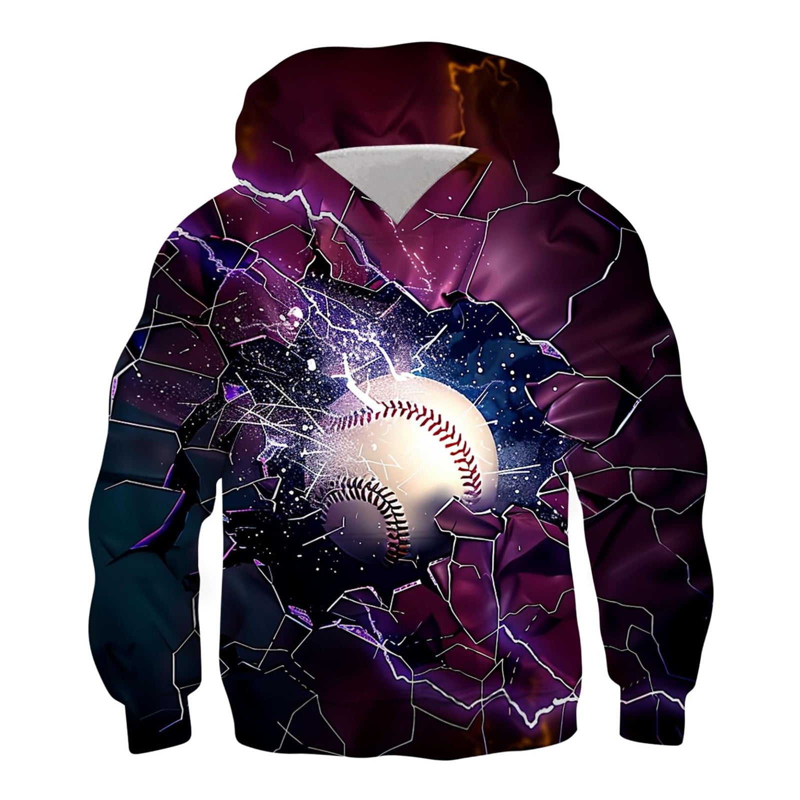 Bysome Teen Hoodies For Big Boys Baseball Print Soft Long Sleeve Hooded ...