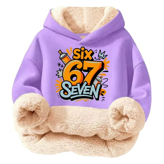 Bysome Teen Hoodies For Big Boys Number Print Winter Long Sleeve Hooded ...