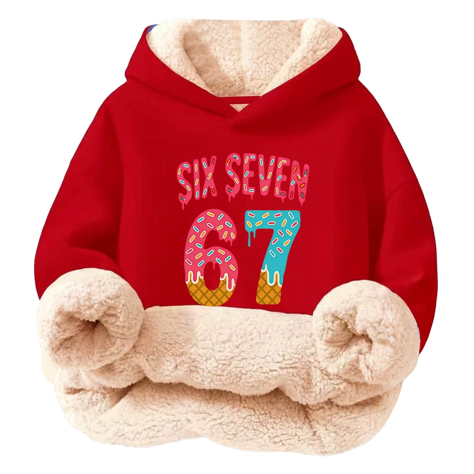 Bysome Teen Hoodies For Big Girls Number Print Fleece Long Sleeve ...