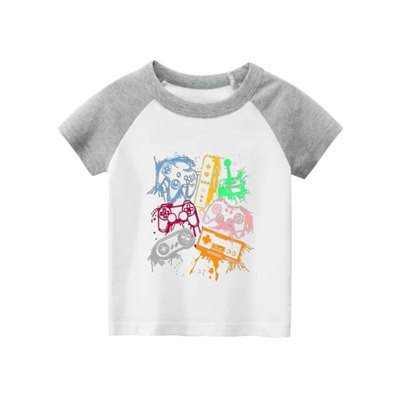 Bysome Tees For Boys Graphic Print Short Sleeve Crew Neck Tops Summer ...