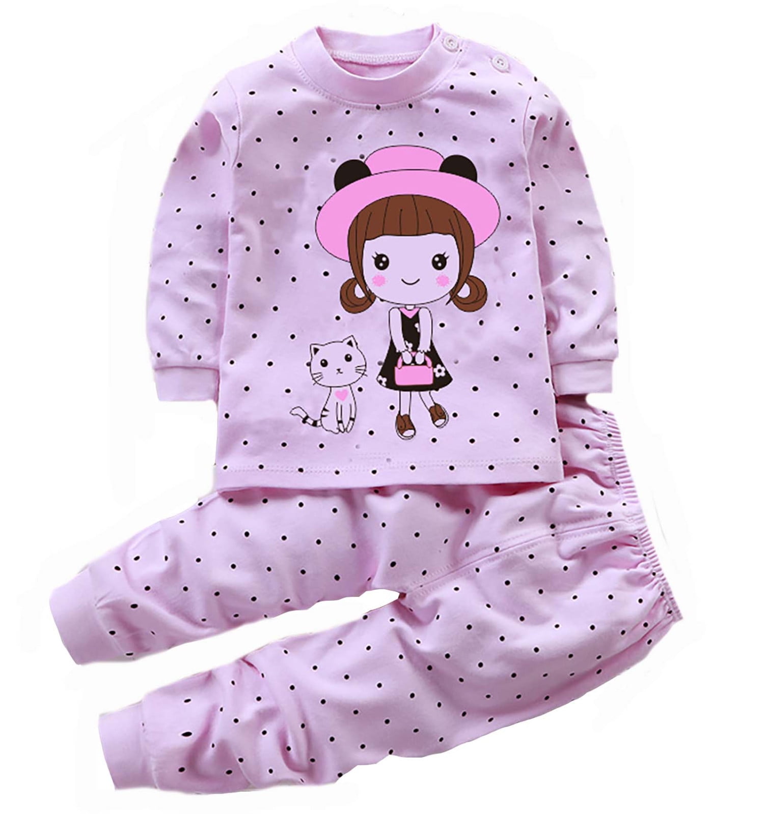 Bysome Toddler Boys Outfit Set Little Girls Pajamas Dinosaur Animals 2 Piece Train Kids Cartoon ...