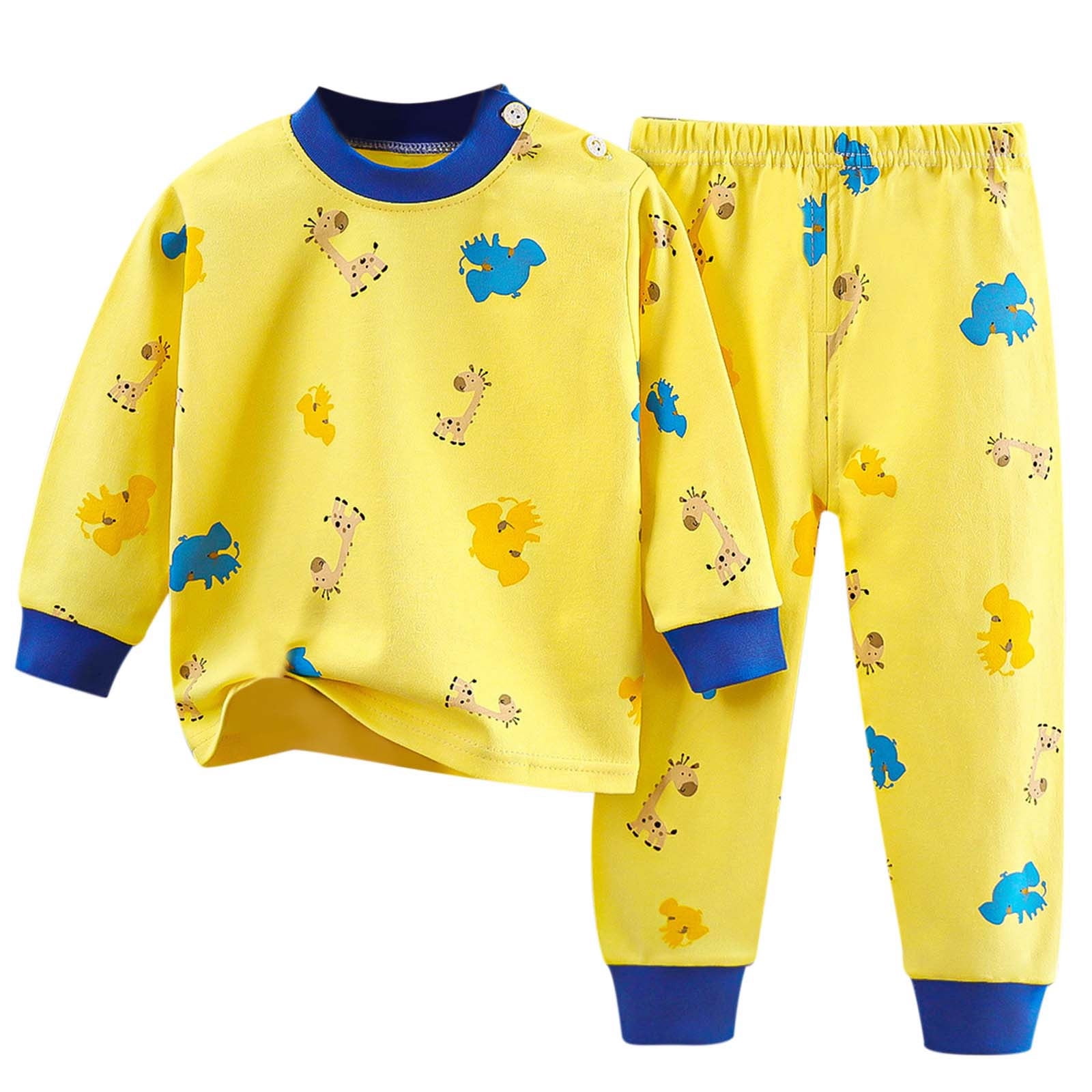 Bysome Toddler Boys Pajamas Girls Long Sleeve Comfort Suit Kids Clothes ...