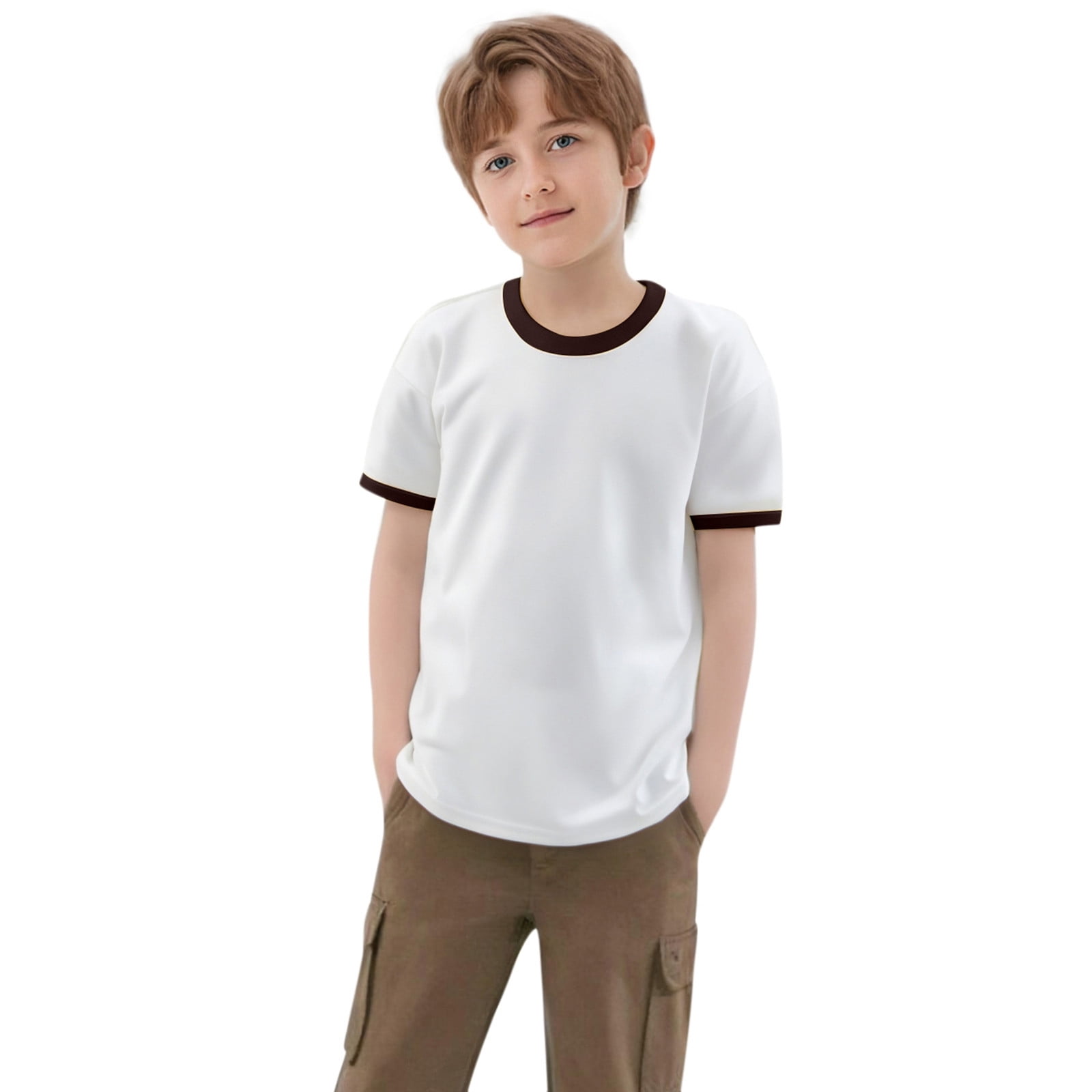 Bysome Toddler Boys T Shirts Solid Color Casual Lightweight Summer T ...