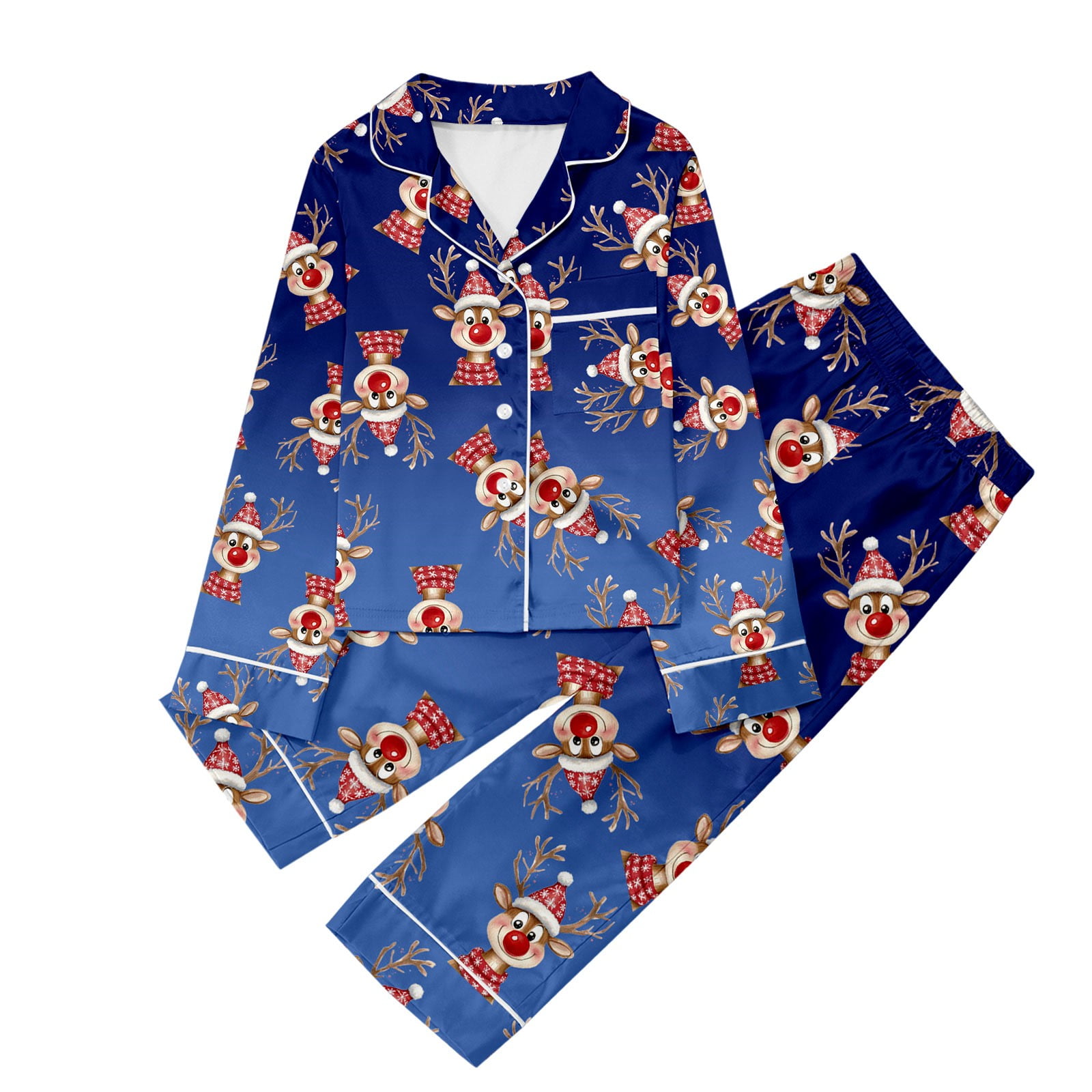 Bysome Toddler Girl Pajamas Casual Printed Button Down Lapel Long ...