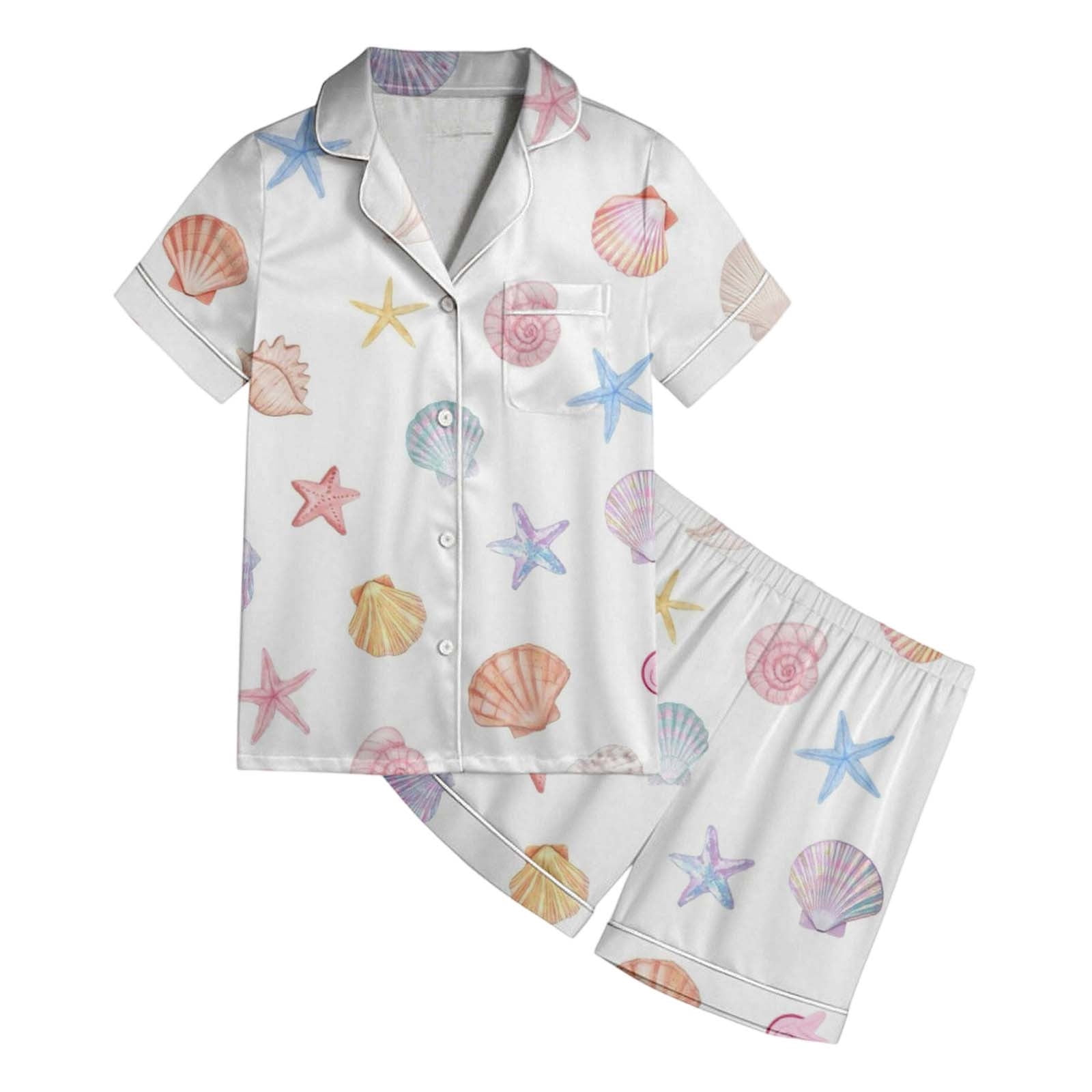 Bysome Toddler Girl Pajamas Set Short Sleeve Bow Print Pajamas ...