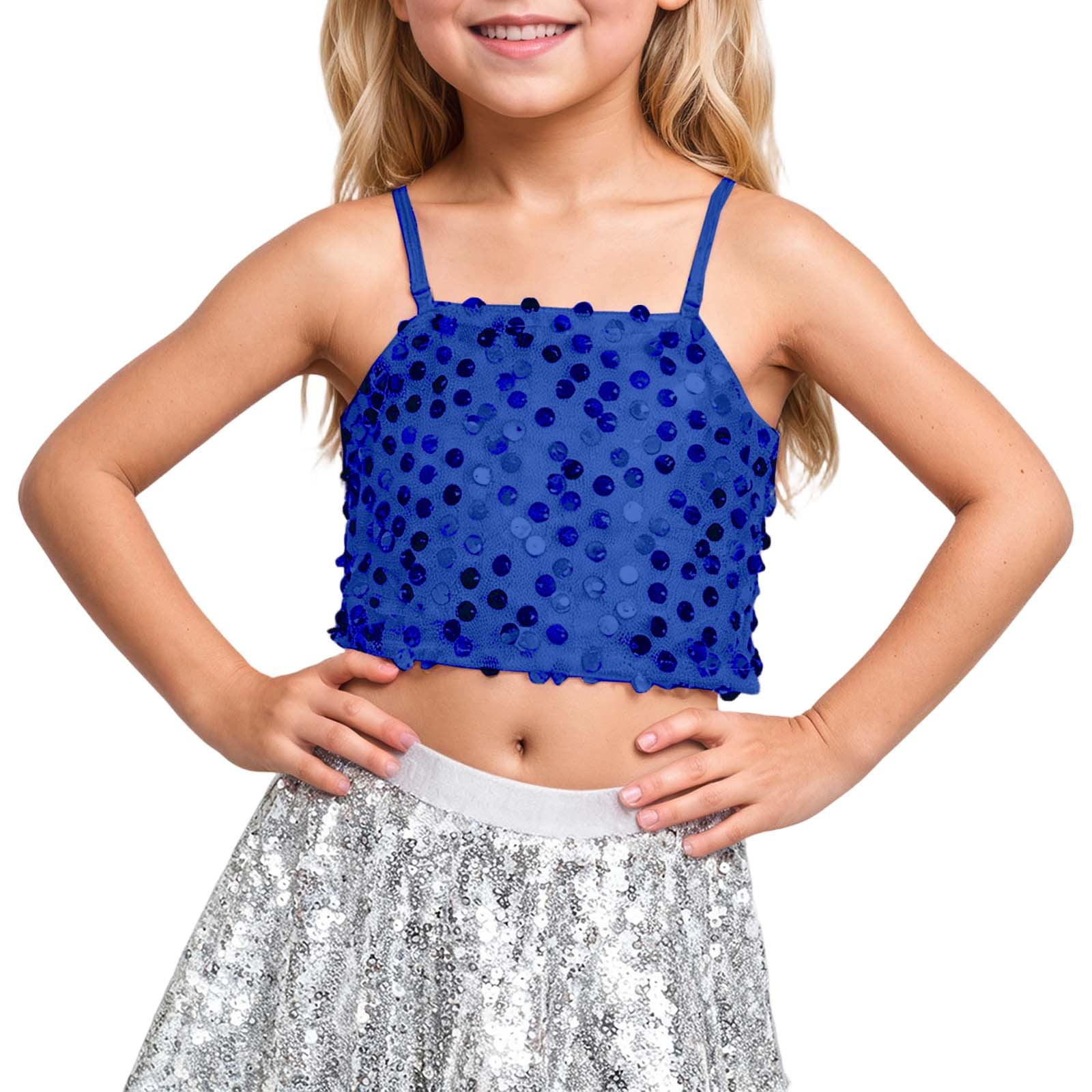 Bysome Toddler Girl Shirts Mardi Gras Carnival Sequins Crop Tops With ...