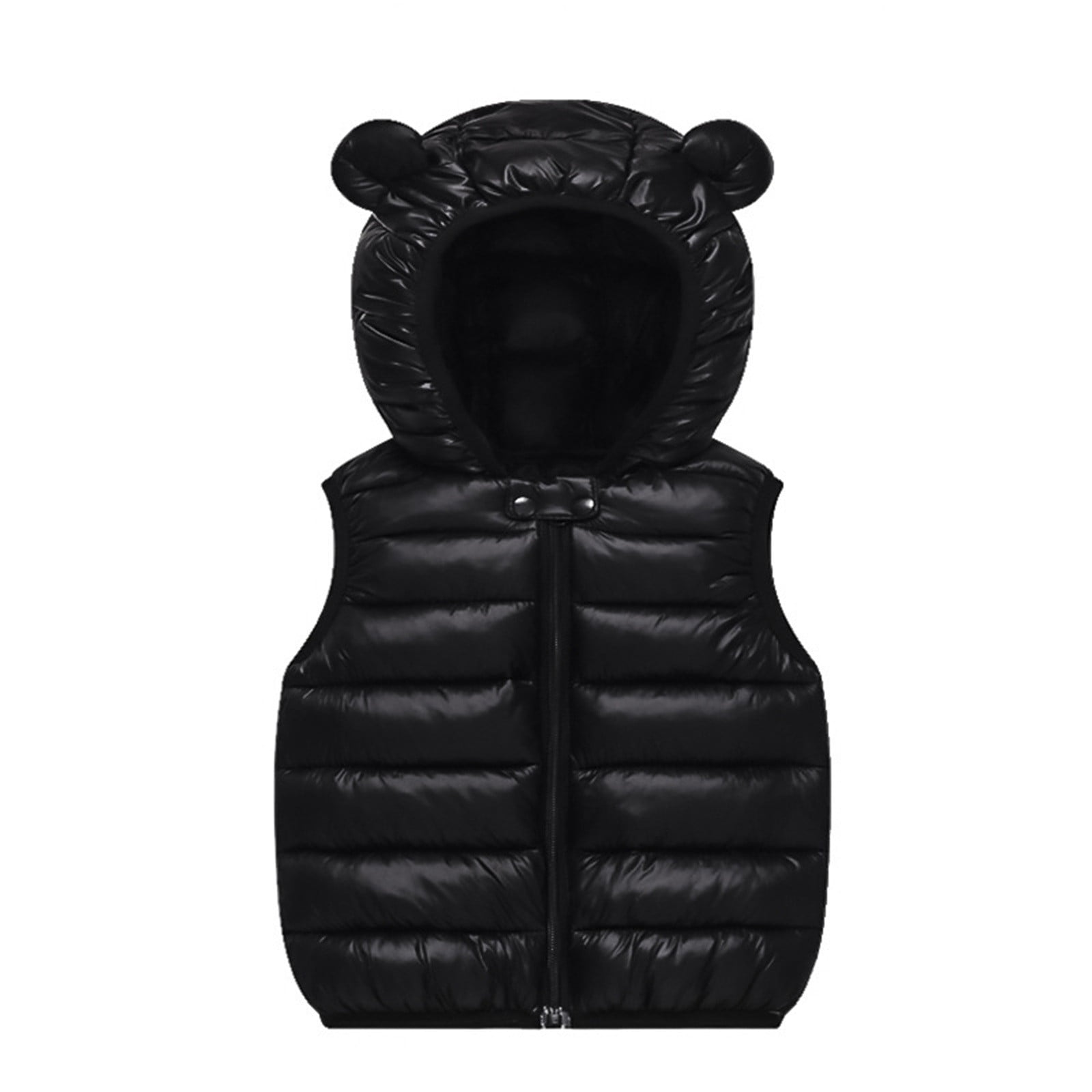 Bysome Toddler Girls Coat Baby Boys Hooded Vest Winter Lightweight Sleeveless Bear Ears Zipper ...