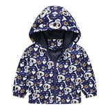 Bysome Toddler Girls Coat Boys Cartoon Prints Casual Light Hooded Jacket Windproof Zipper ...