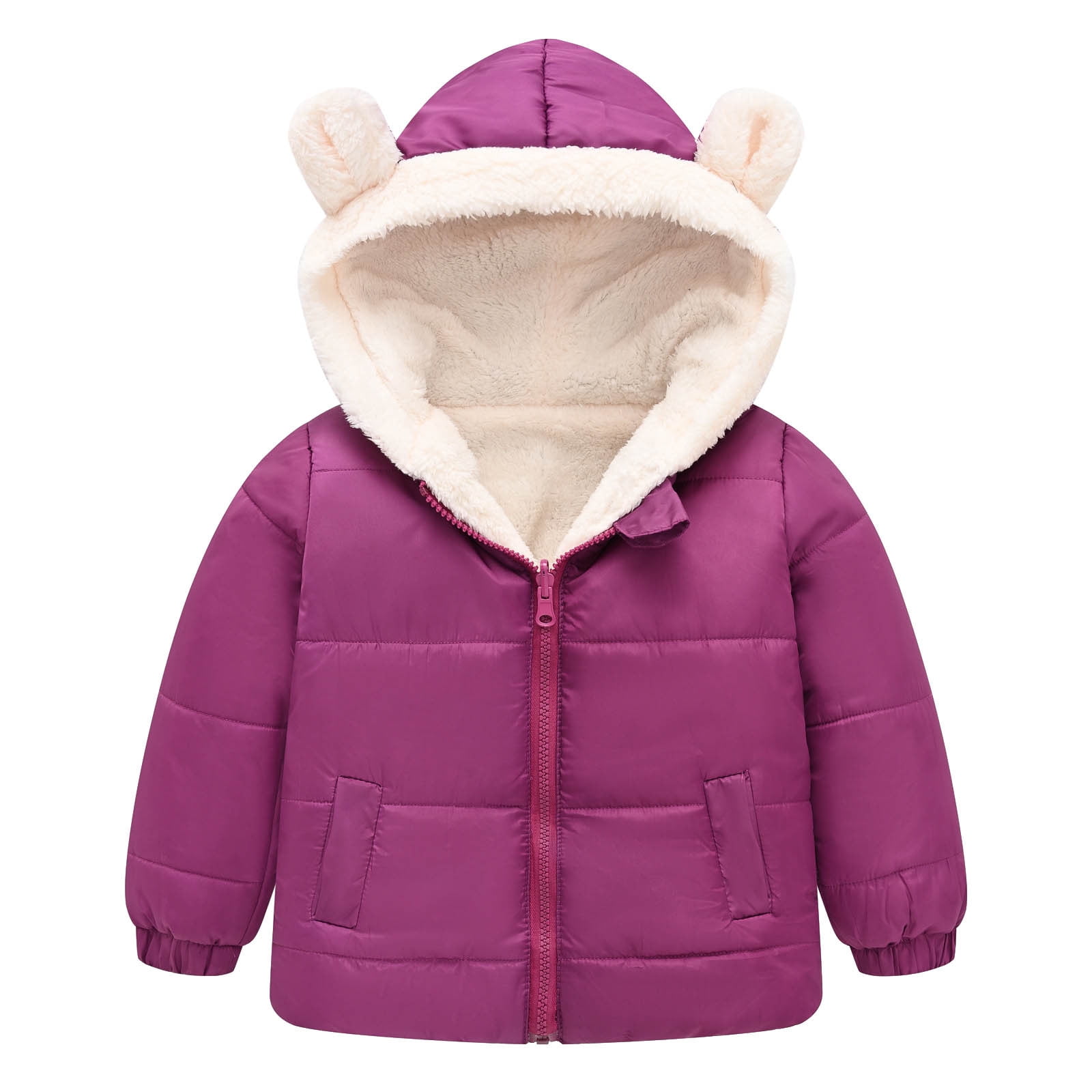 Bysome Toddler Girls Coat Boys Winter Bear Ears Hooded Jacket Wear Thicken Windproof Zipper Warm ...