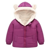 Bysome Toddler Girls Coat Boys Winter Bear Ears Hooded Jacket Wear Thicken Windproof Zipper Warm ...