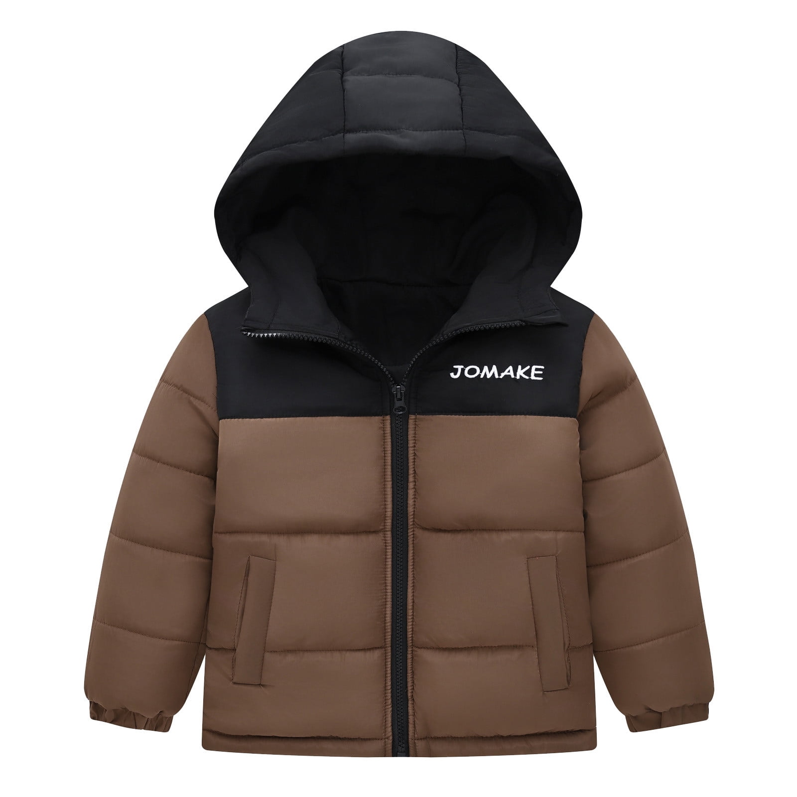 Bysome Toddler Girls Coat Boys Winter Patchwork Hooded Jacket Wear Thicken Windproof Zipper Warm ...