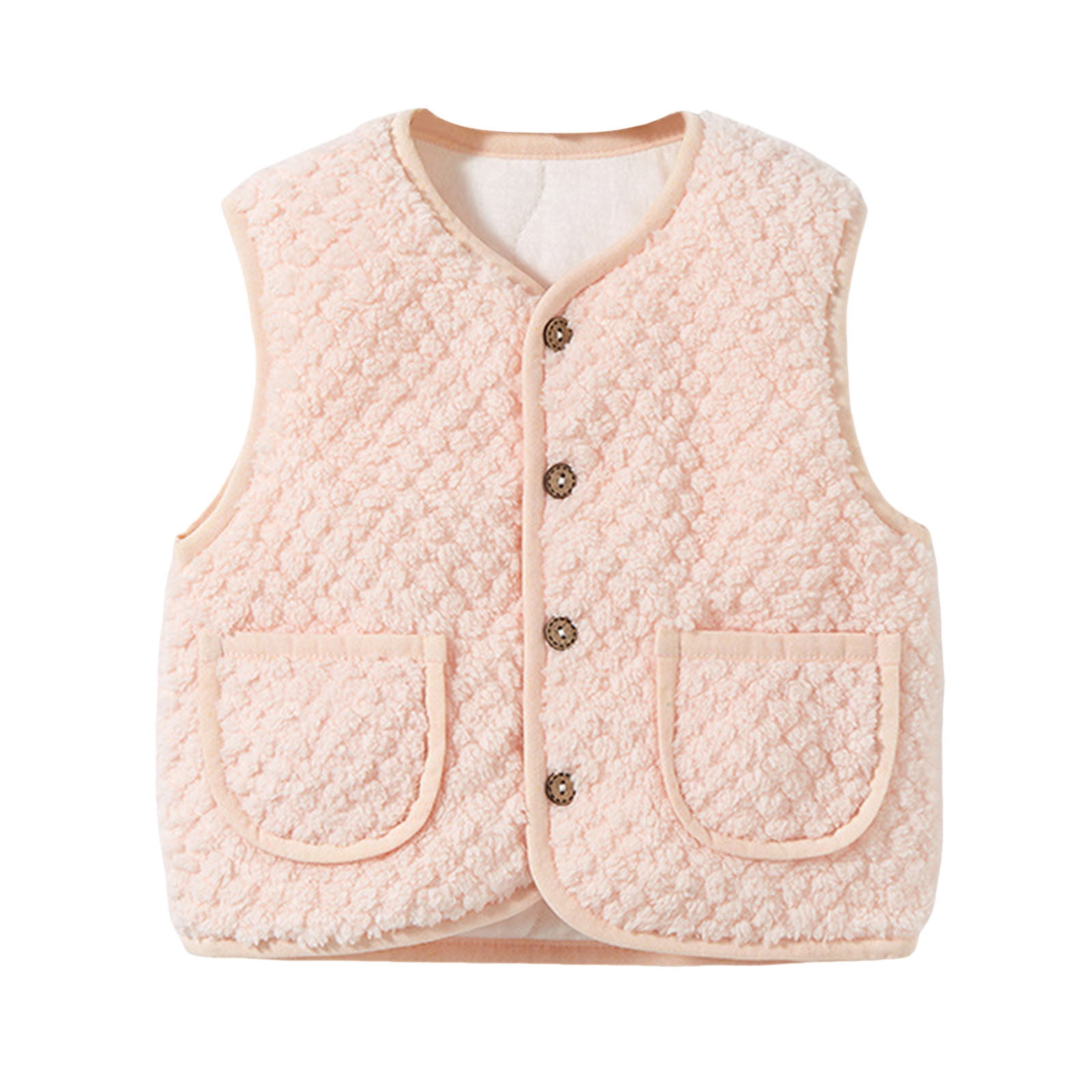 Bysome Toddler Girls Coat Boys Winter Sleeveless Warm Solid Color Two ...