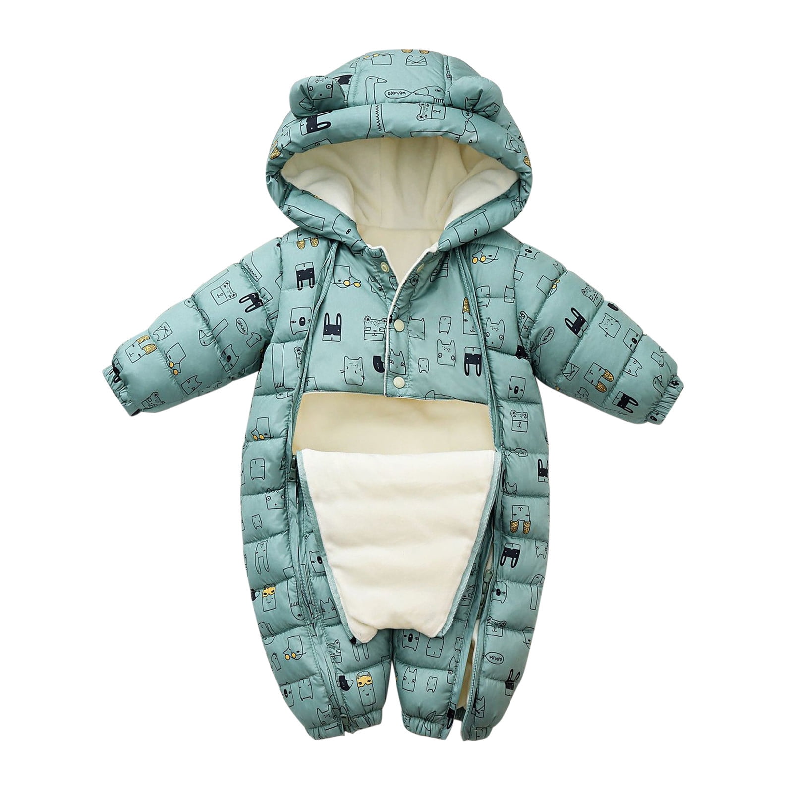 Bysome Toddler Girls Coat Infant Baby Boys Warm Hooded Snowsuit Jumpsuit Down Romper Padded ...