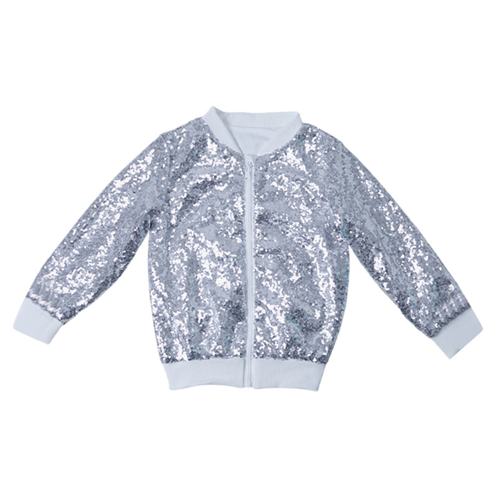 Bysome Toddler Girls Coat Sequin Jackets Solid Color Long Sleeve Zip Up ...