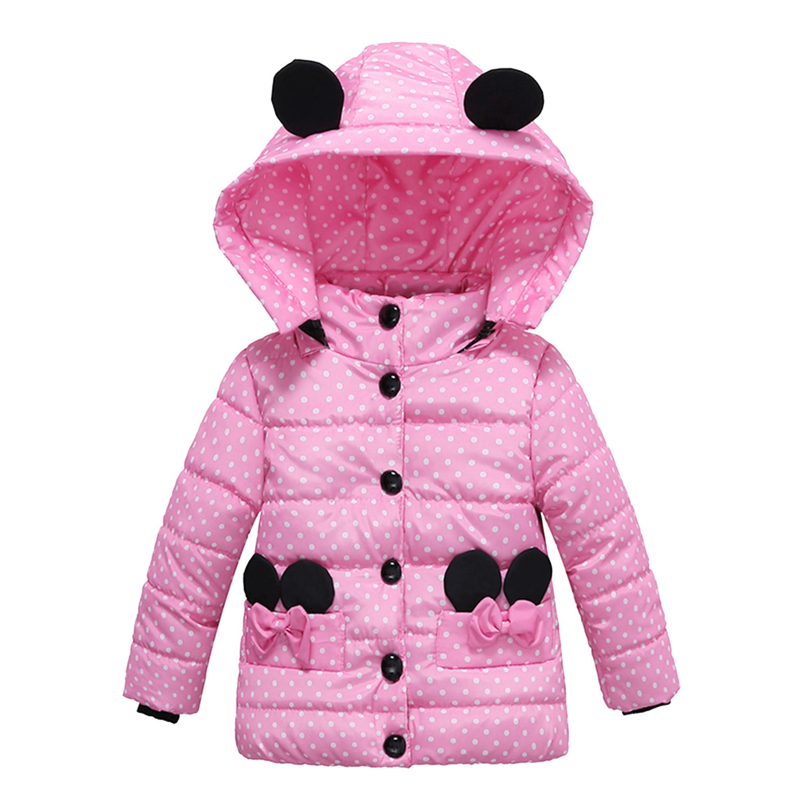 Bysome Toddler Girls Coat Winter Down Baby Boys Cute Dots Printed Light Padded Jacket Bear ...