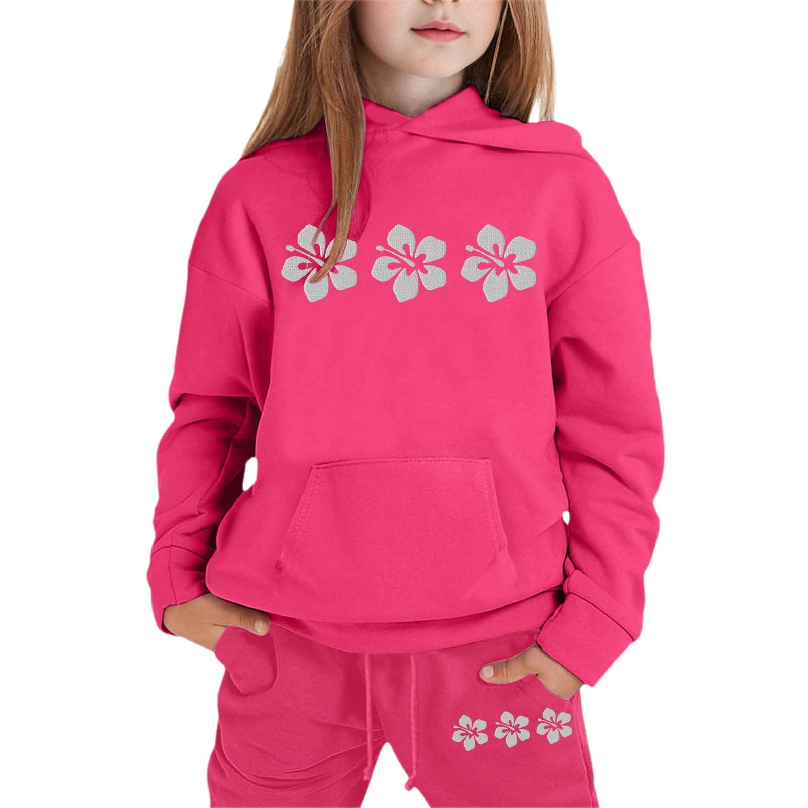 Bysome Toddler Girls Outfit Set Casual Hooded Sweatshirt Joggers 2 ...