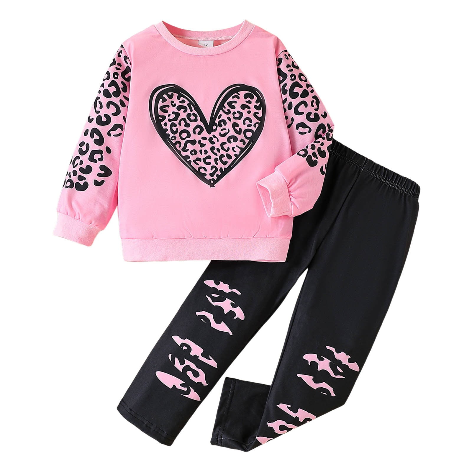 Bysome Toddler Girls Outfit Set Winter Outfits 2 Piece Leopard Print ...