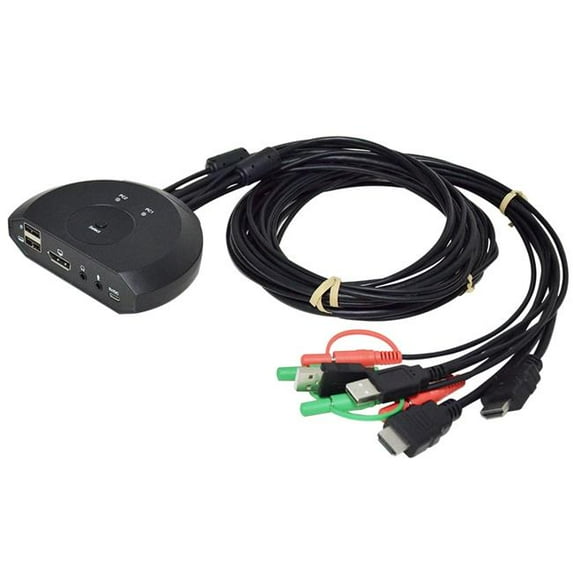 Bytecc KVM-2DP 2-Port USB DP Cable KVM Switch with Audio, Black ...