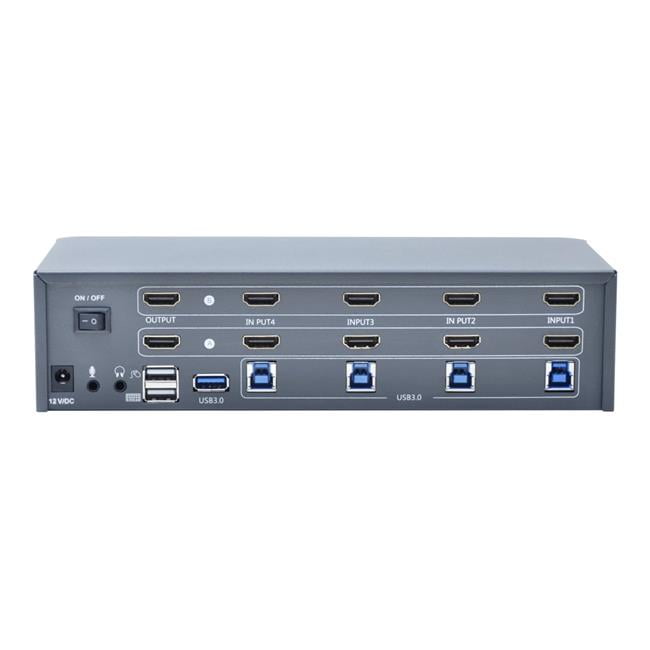 Bytecc KVM-HM4-2 4-Port 4K Dual Monitor HDMI 2.0 KVM Switch, Space Grey ...