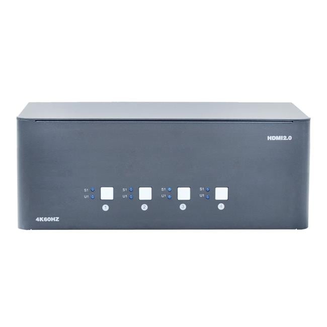 Bytecc KVM-HM4-4 4-Port 4K Quad Monitor HDMI 2.0 KVM Switch, Space Grey ...