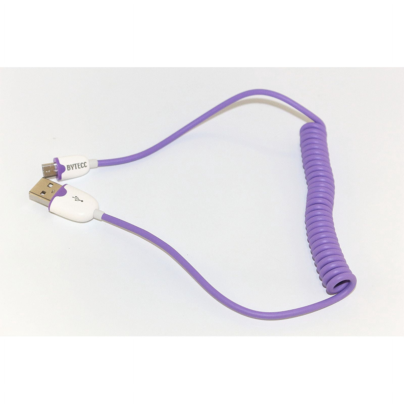 Bytecc U2MC-PP Colored USB Coiled Cable - USB 2.0 A Male to Micro B ...