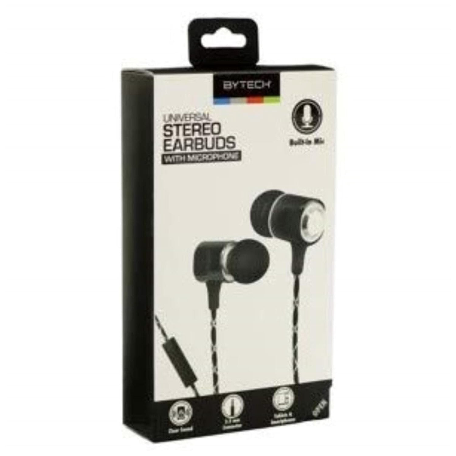 Bytech BYAUEB141BK Stereo Earbuds with Microphone, Black: Electronics ...