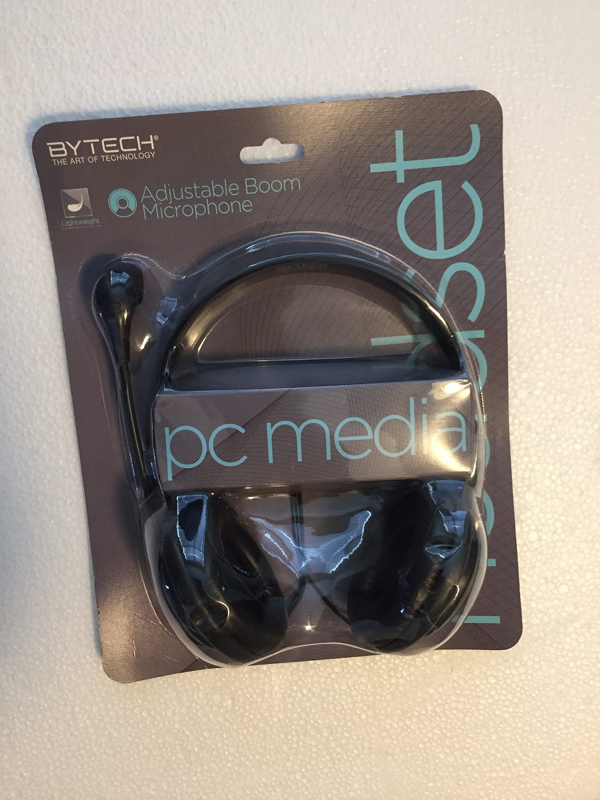 Bytech BYAUOH002BK Media Headset With Mic (black) - Walmart.com