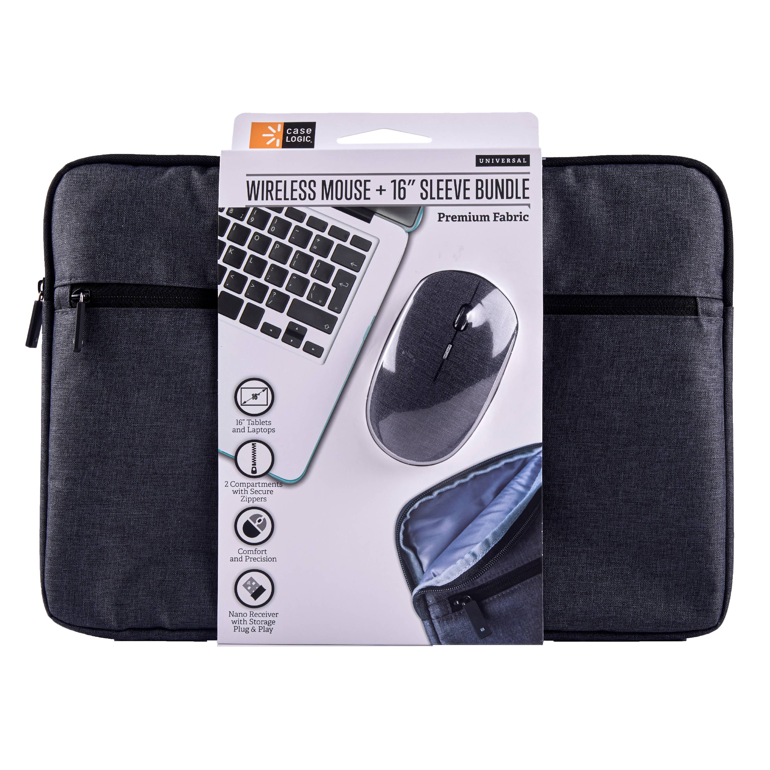 Case Logic Wireless Mouse and 16 inch Laptop/Tablet Sleeve, Gray ...