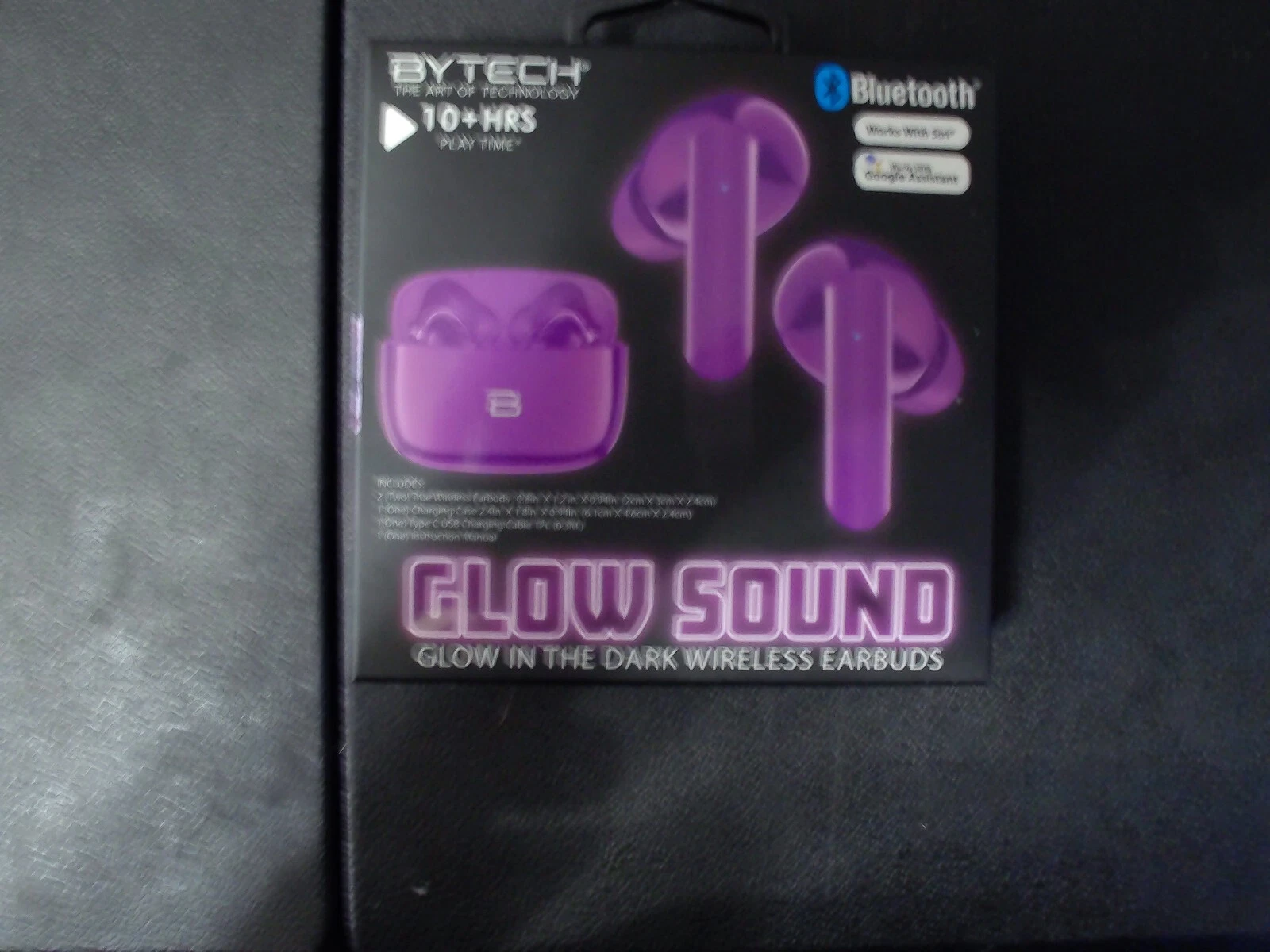 Bytech Glow In The Dark Bluetooth® Earbuds With Mic (10 Hour Play Time ...