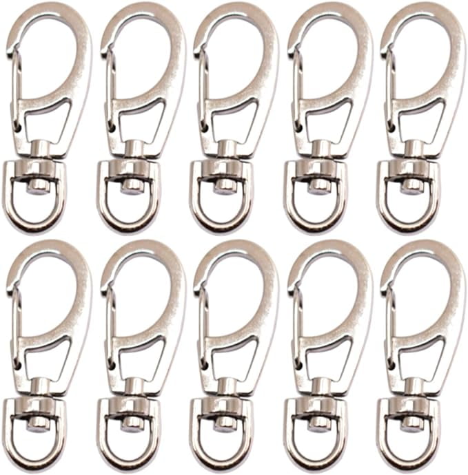 Bytiyar 10 PCS Small Metal Clasps Spring Swivel Snap Hooks Carabiner ...