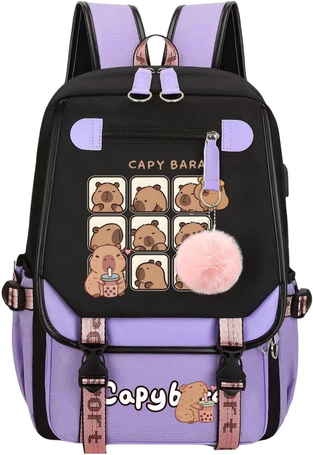 Capybara Backpack Cute Kapibara Laptop Travel Backpacks Large Capacity ...