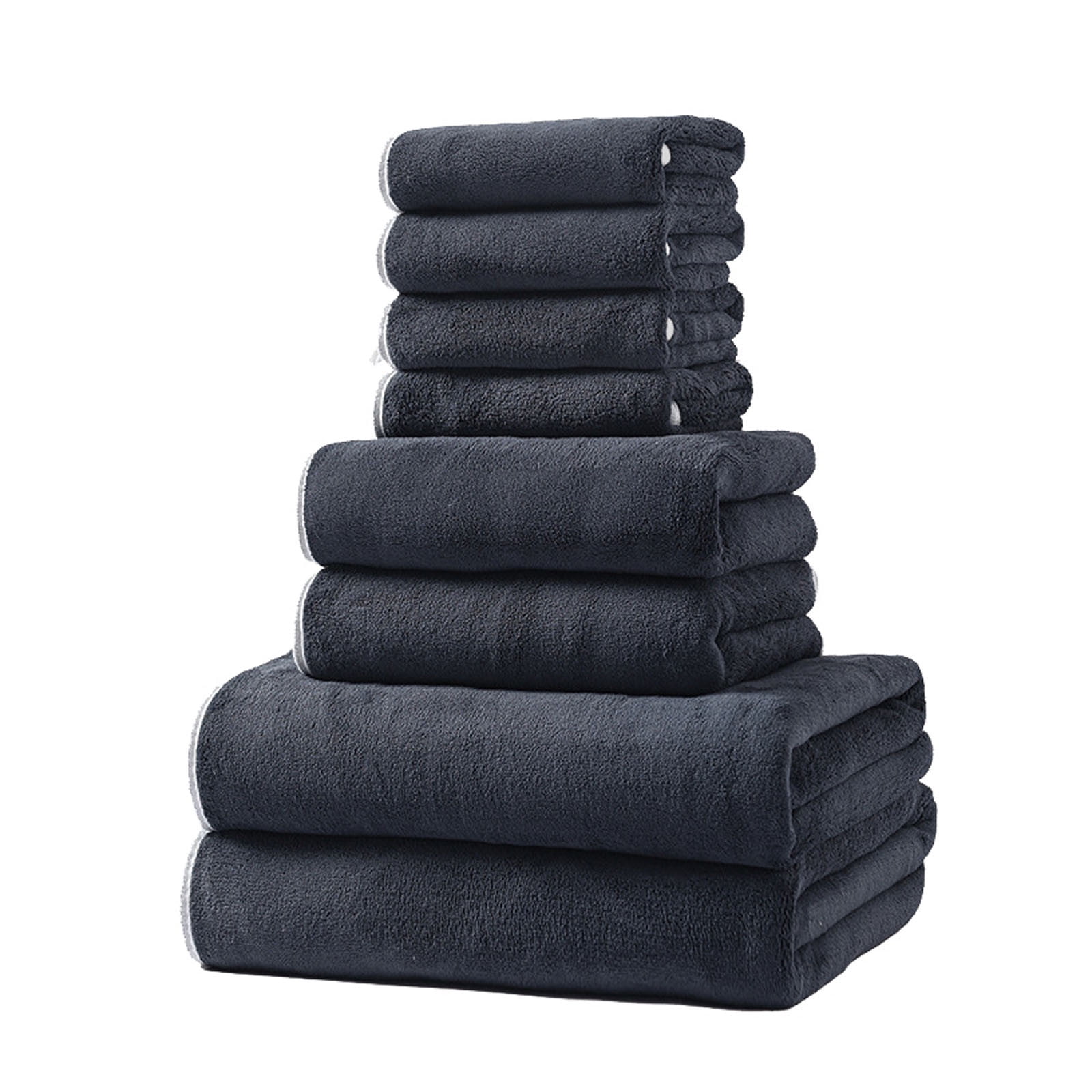 Byujiro Bath Towel Set 8-Piece Towel Set 2 Bath Towels 2 Hand Towels 4 ...