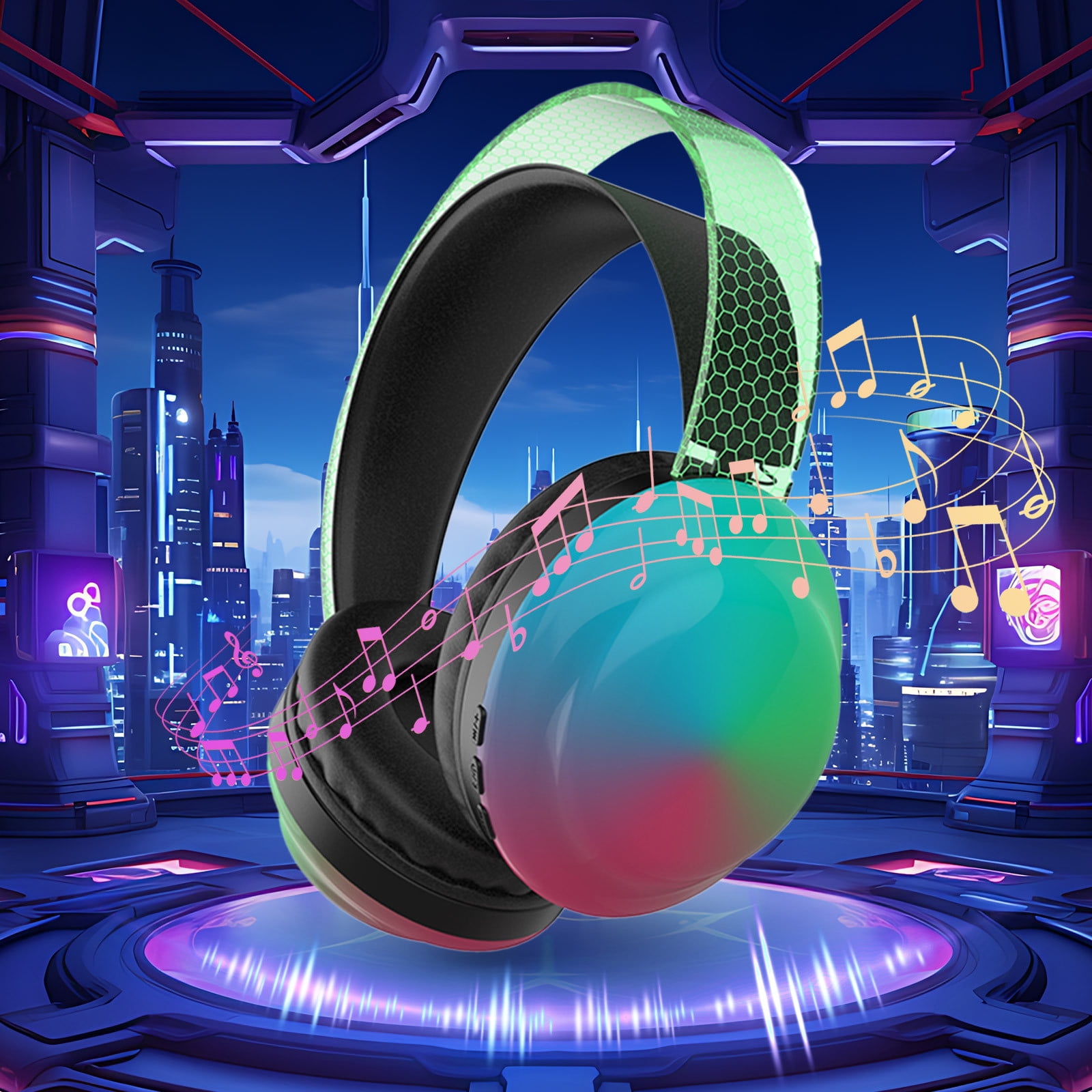 Byujiro Bluetooth Headphones Headset Bluetooth Headset Bright Color RGB ...