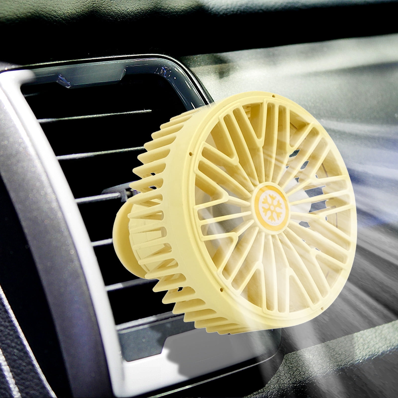 Byujiro Car Air Vent USB Fan with RGB Ambient Light 3 Speed Adjustable ...