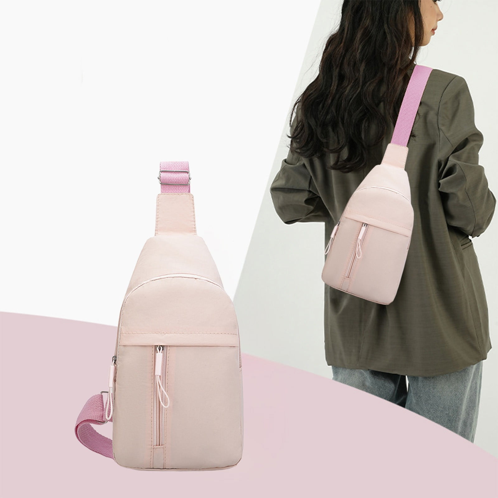 Byujiro Chest Bag Crossbody Sling Bag Portable Multi-Pocket Storage Bag ...