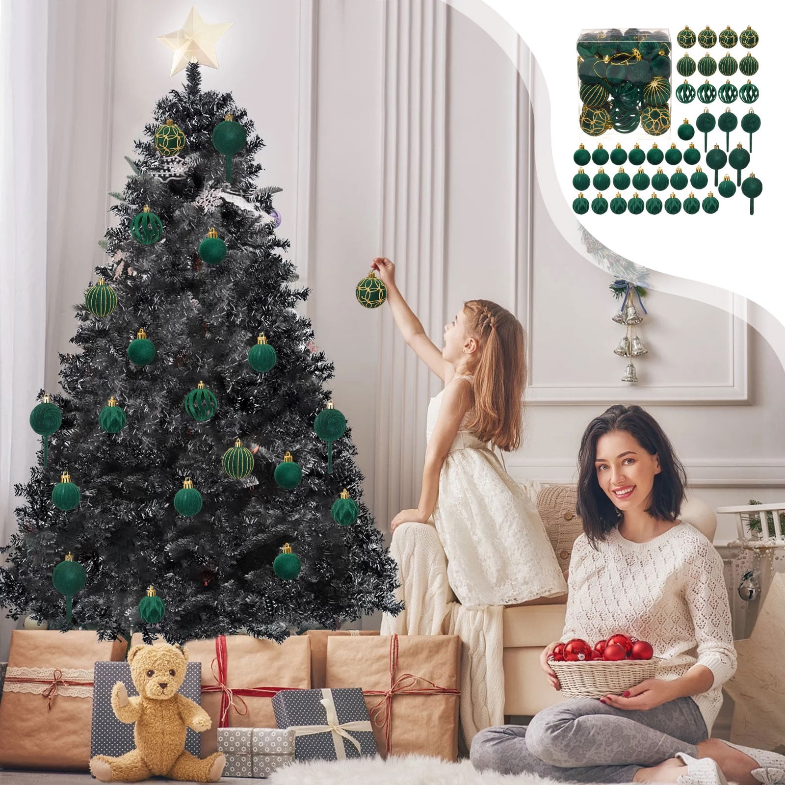 Byujiro Christmas Decorations 42 Piece Christmas Ball Ornament Set ...