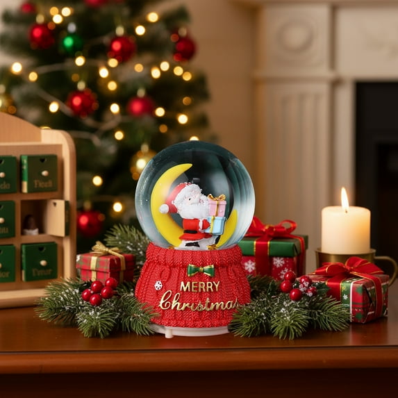 Byujiro Christmas Musical Crystal Ball Light-Up Music Box Holiday ...