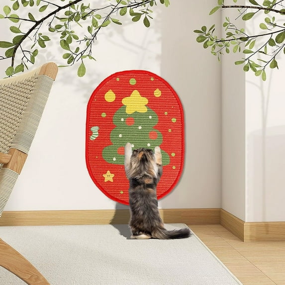 Byujiro Christmas Wall-Mounted Cat Scratcher Festive Christmas Design ...