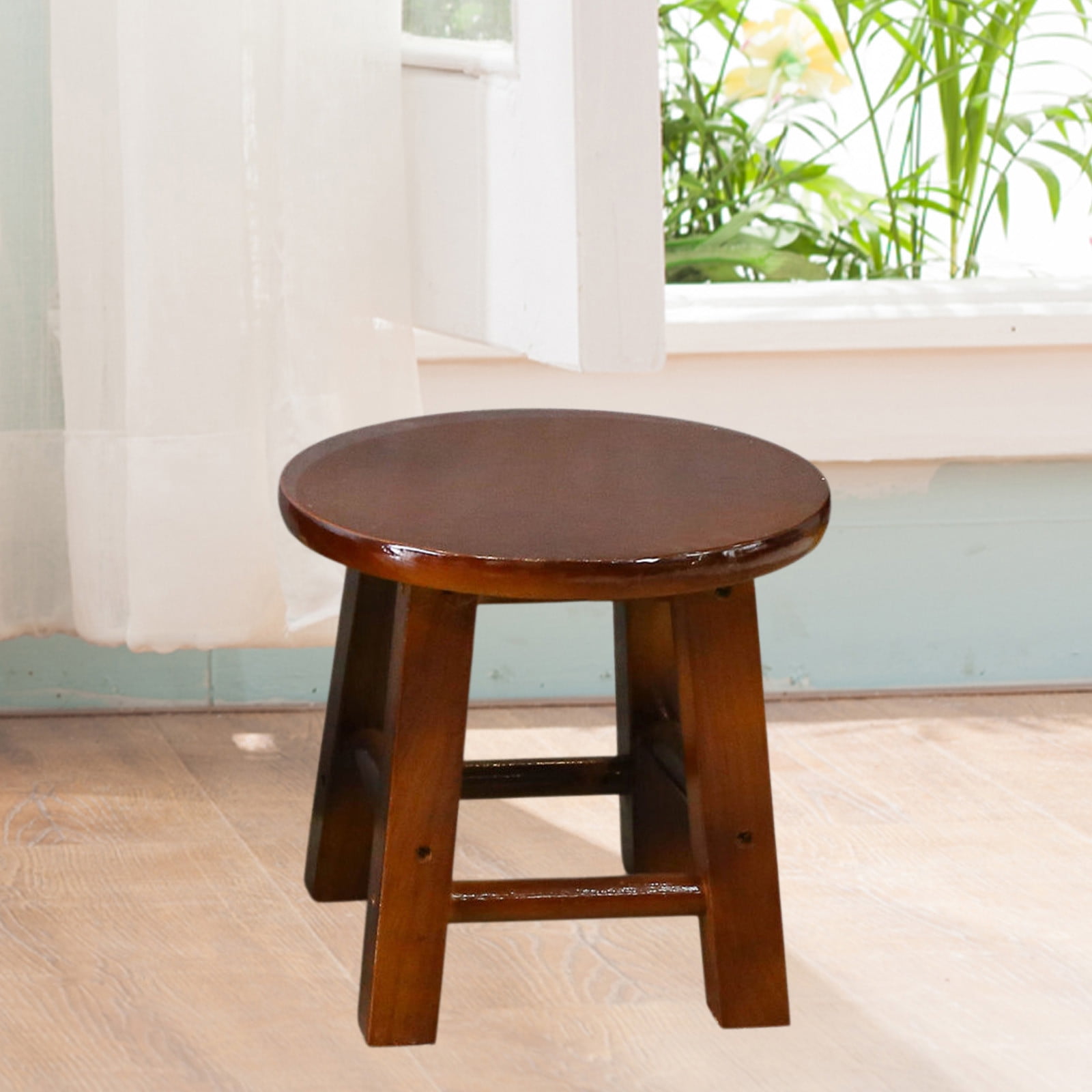 Byujiro Dwarf Stool Solid Wood Stool Oaken Small Round Stool Step Stool ...