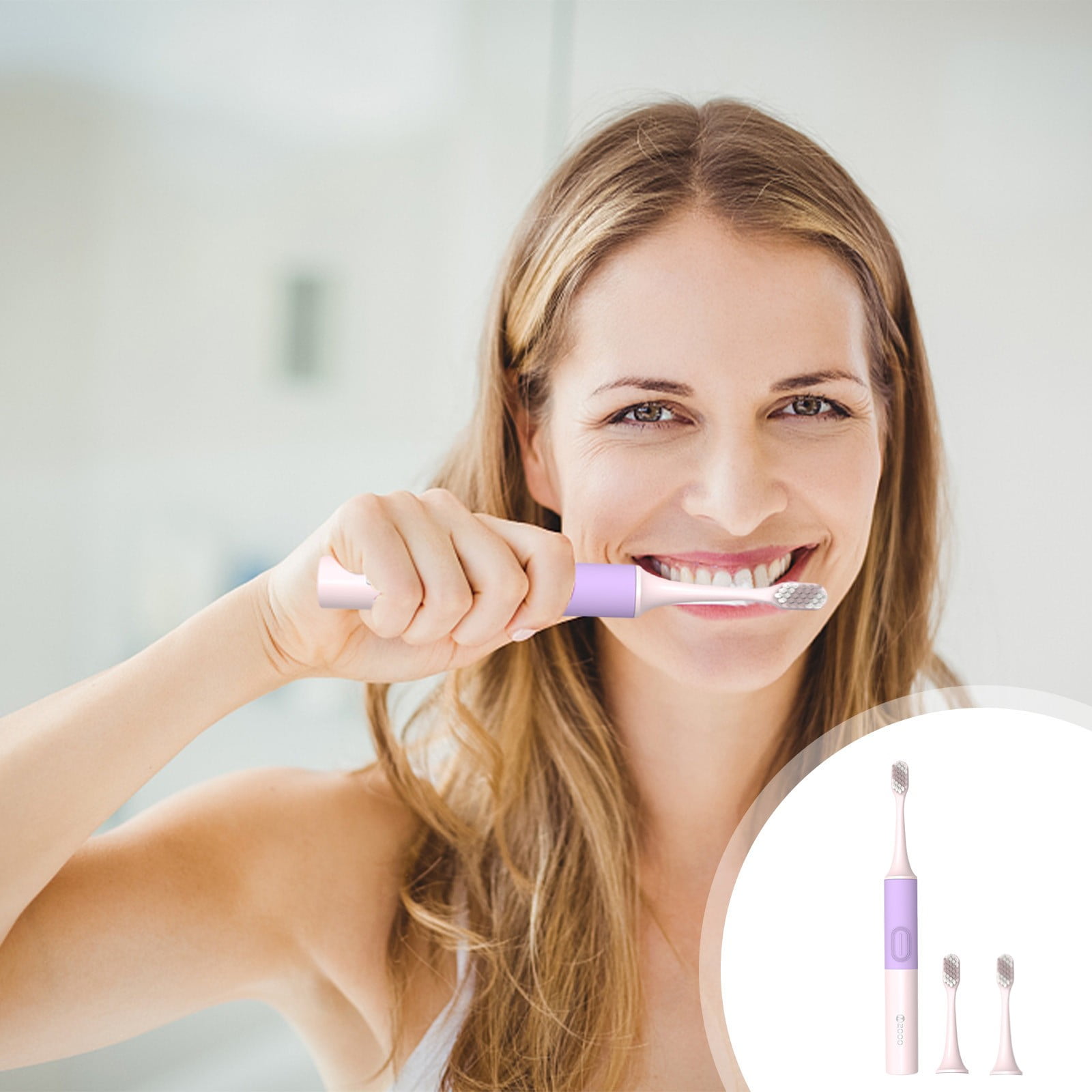 Byujiro Electric Toothbrush with 3 Brush, Low Noise, Portable, Smart ...