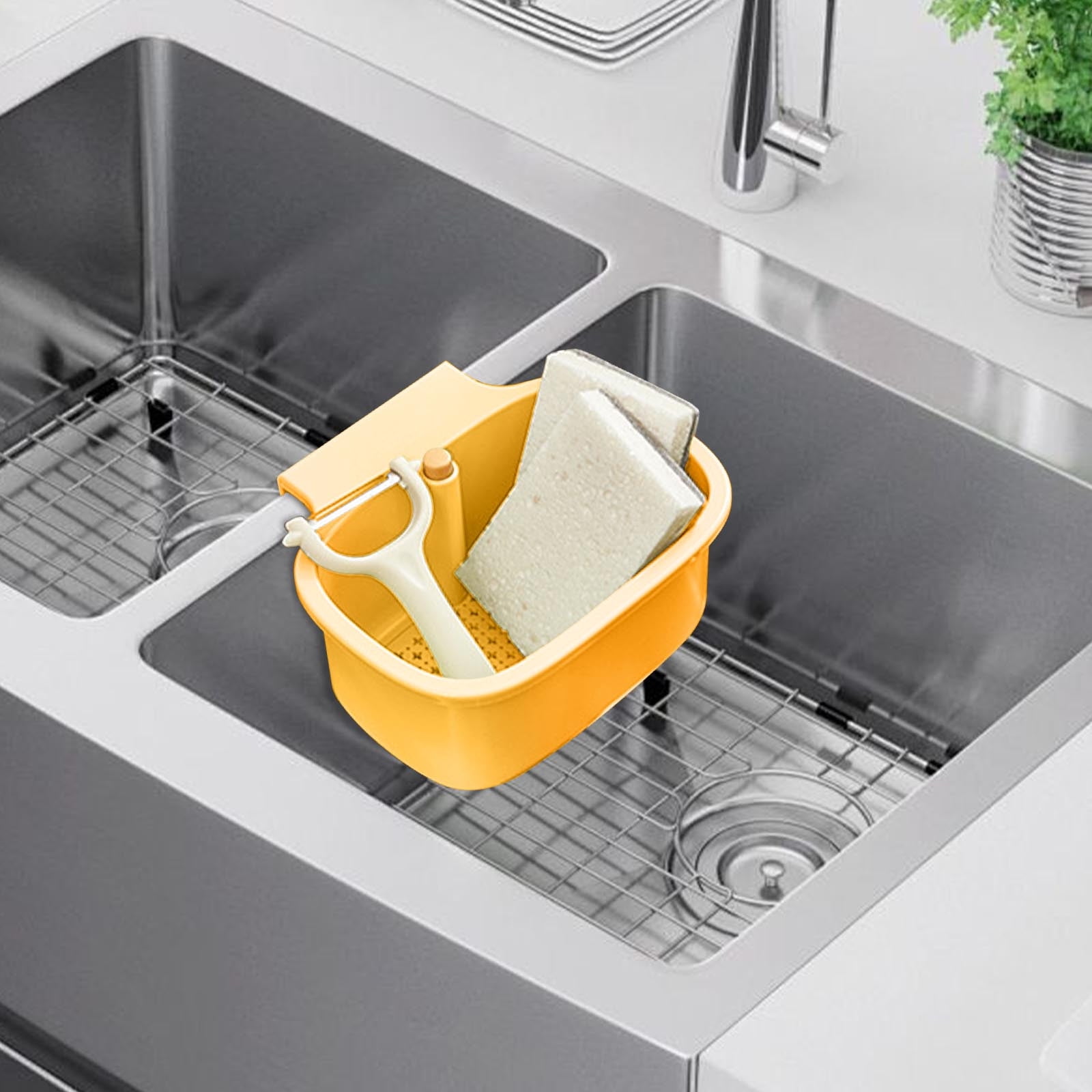 Byujiro Kitchen Sink Organizer Hangable Sink Strainer Basket Kitchen ...